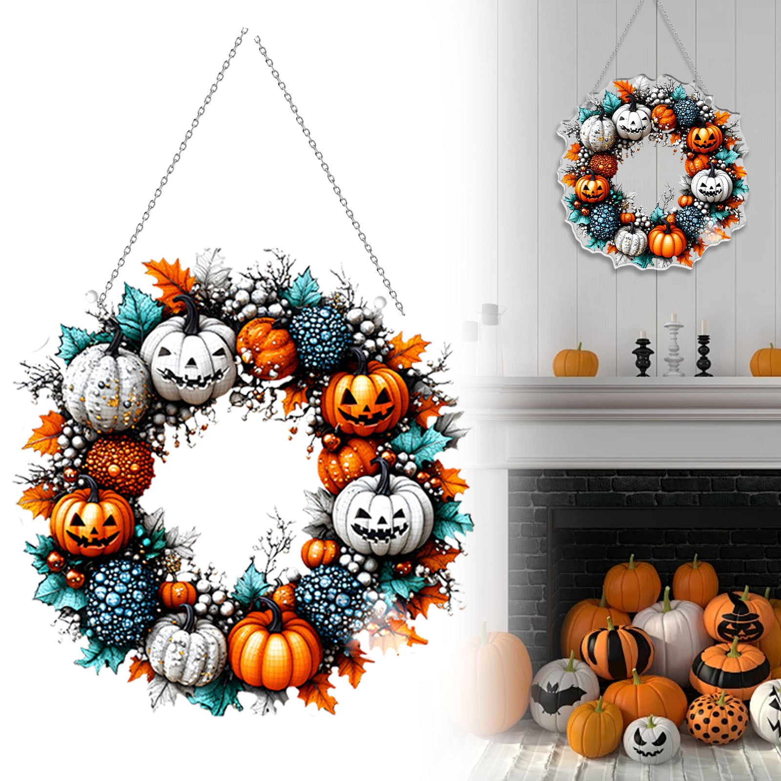 CAIMYY Gothic Pumpkin Window & Door Hanging - Laser Cut Acrylic ...