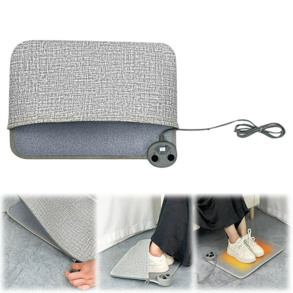 CAIMYY Heated Floor Mat For Feet Warmth Under Desk With Adjustable ...