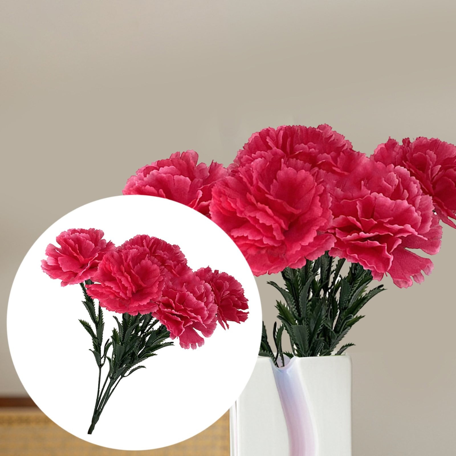 CAIMYY Lifelike Artificial Carnation Flowers Bouquet for Wedding Home ...