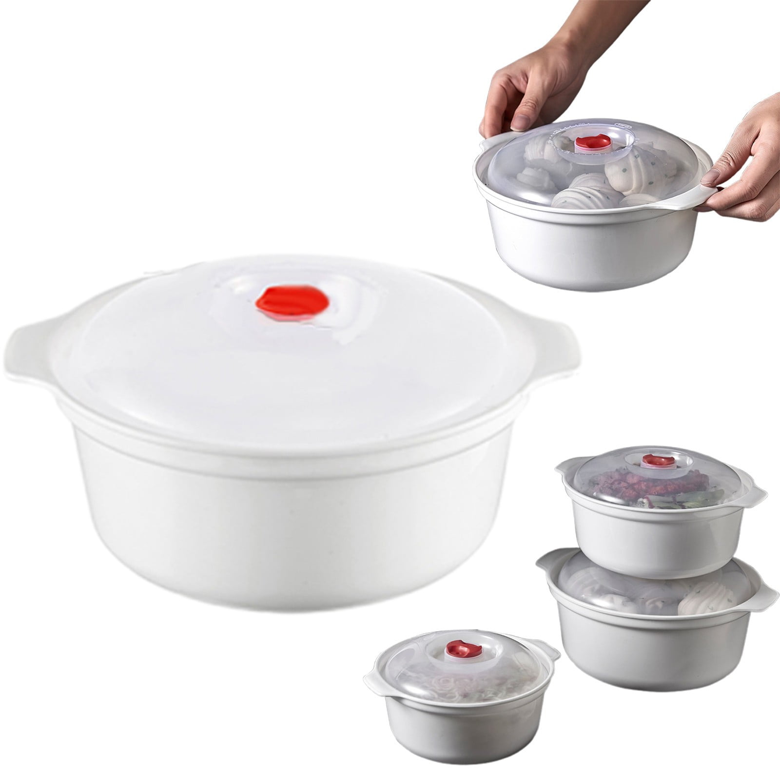 CAIMYY Microwave Safe Bowl with Lid - 40oz BPA Free Plastic Food ...