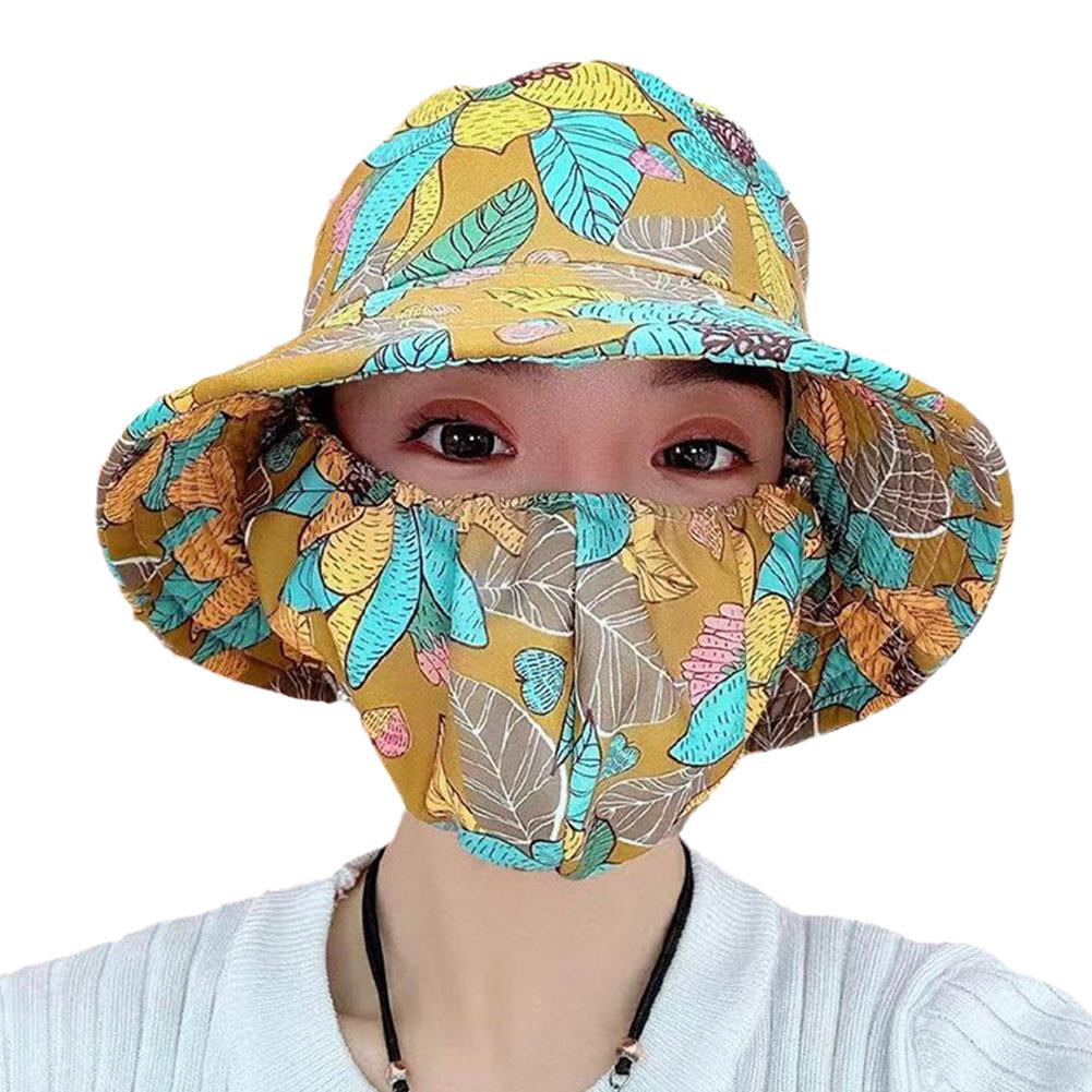 CAIROYAR Flower Sun Hat for Outdoor Working, Sunscreen Hat, With Face ...