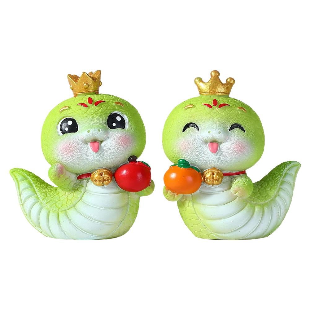 CAIROYAR Mini Snake Figurine Miniature Green Snake Statue 2025 Year of ...