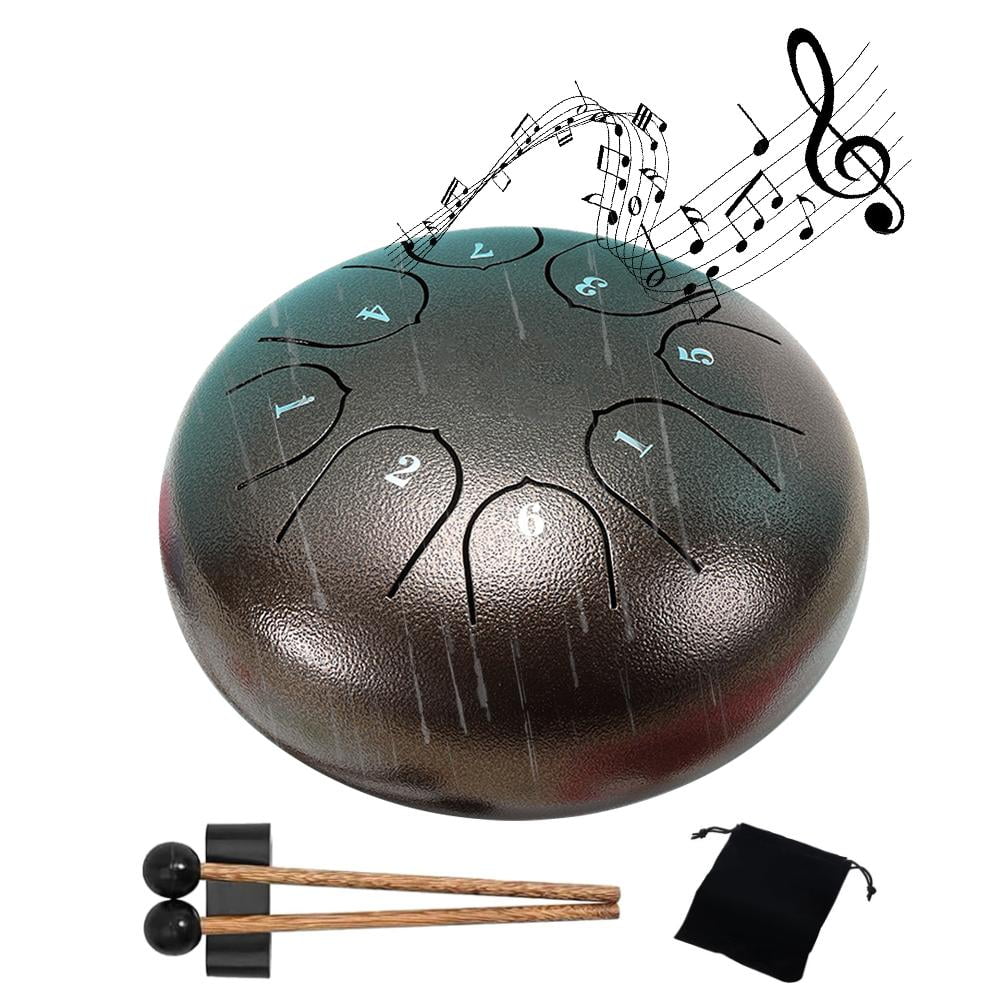 CAIROYAR Rain Drum for Outside Garden, Steel Tongue Drum Rain Chime, 6 ...
