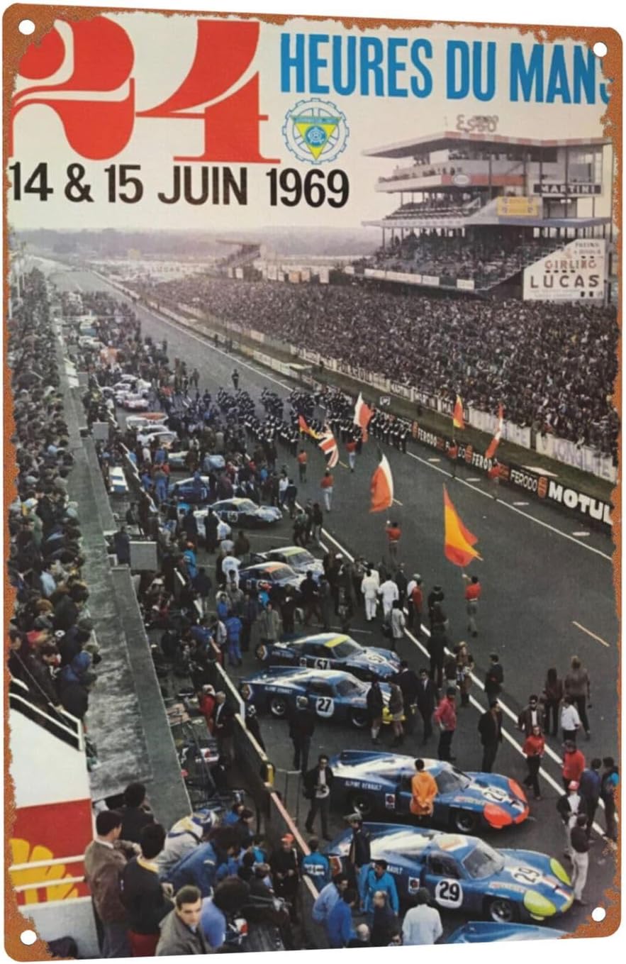 CAIRUO 1969 24 Hours of Le Mans Tin Metal Signs Vintage Cars Plaques ...