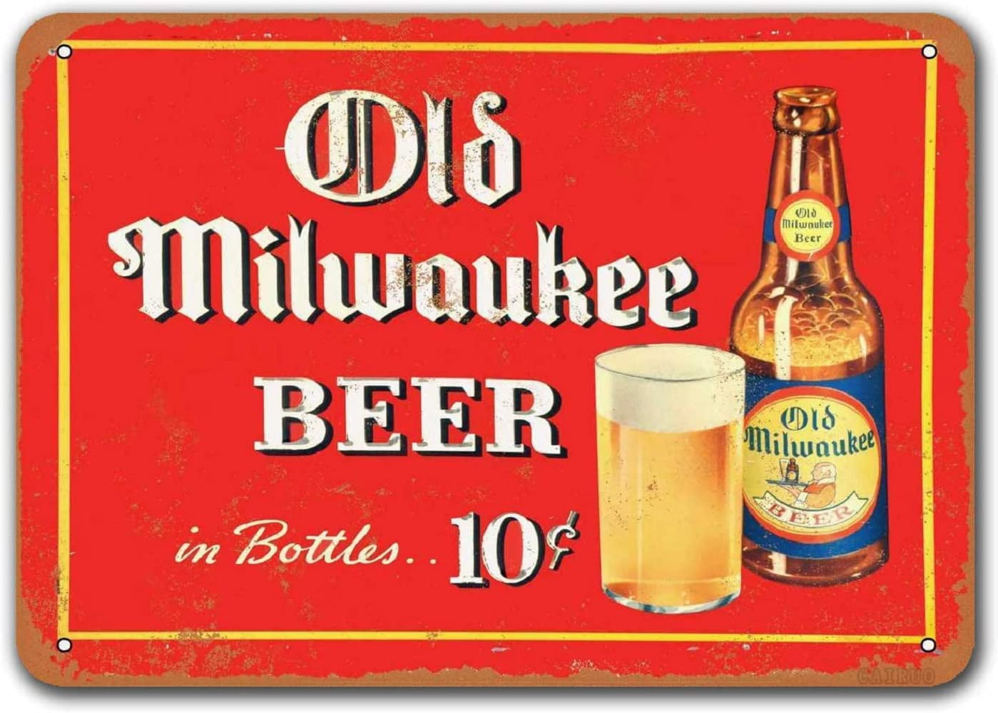 CAIRUO Retro Metal Sign 1937 Old Beer Man Cave Tin Signs Plaque Poster ...