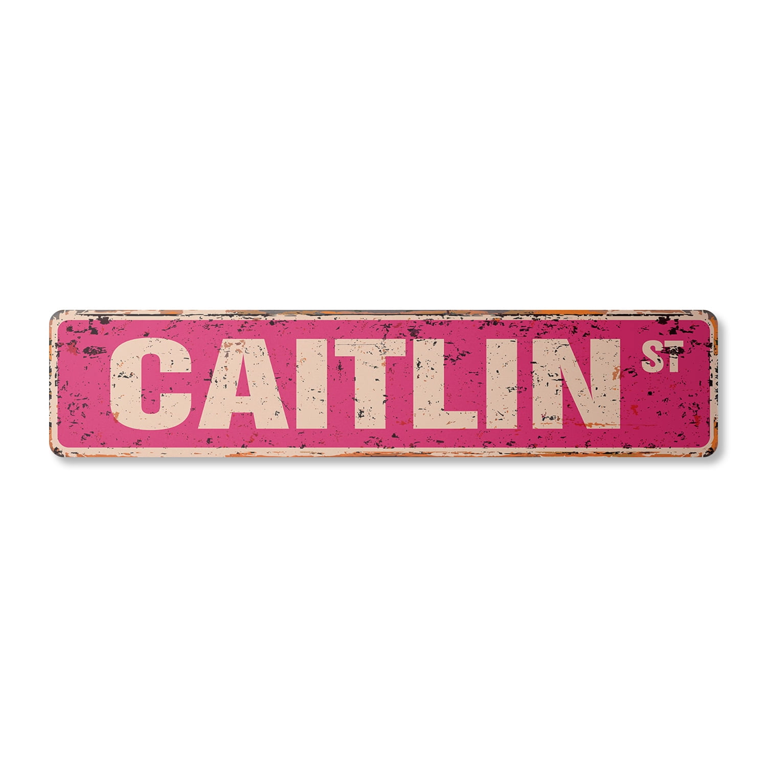 CAITLIN Vintage Plastic Street Sign Childrens Name Room Sign | Indoor ...