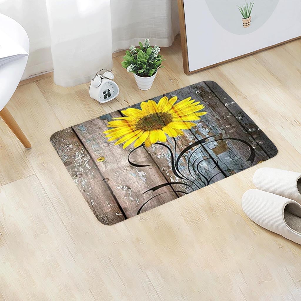 CAITS Indoor Door Mat Sunflower Printed Stylish Non-slip Floor Doormat ...