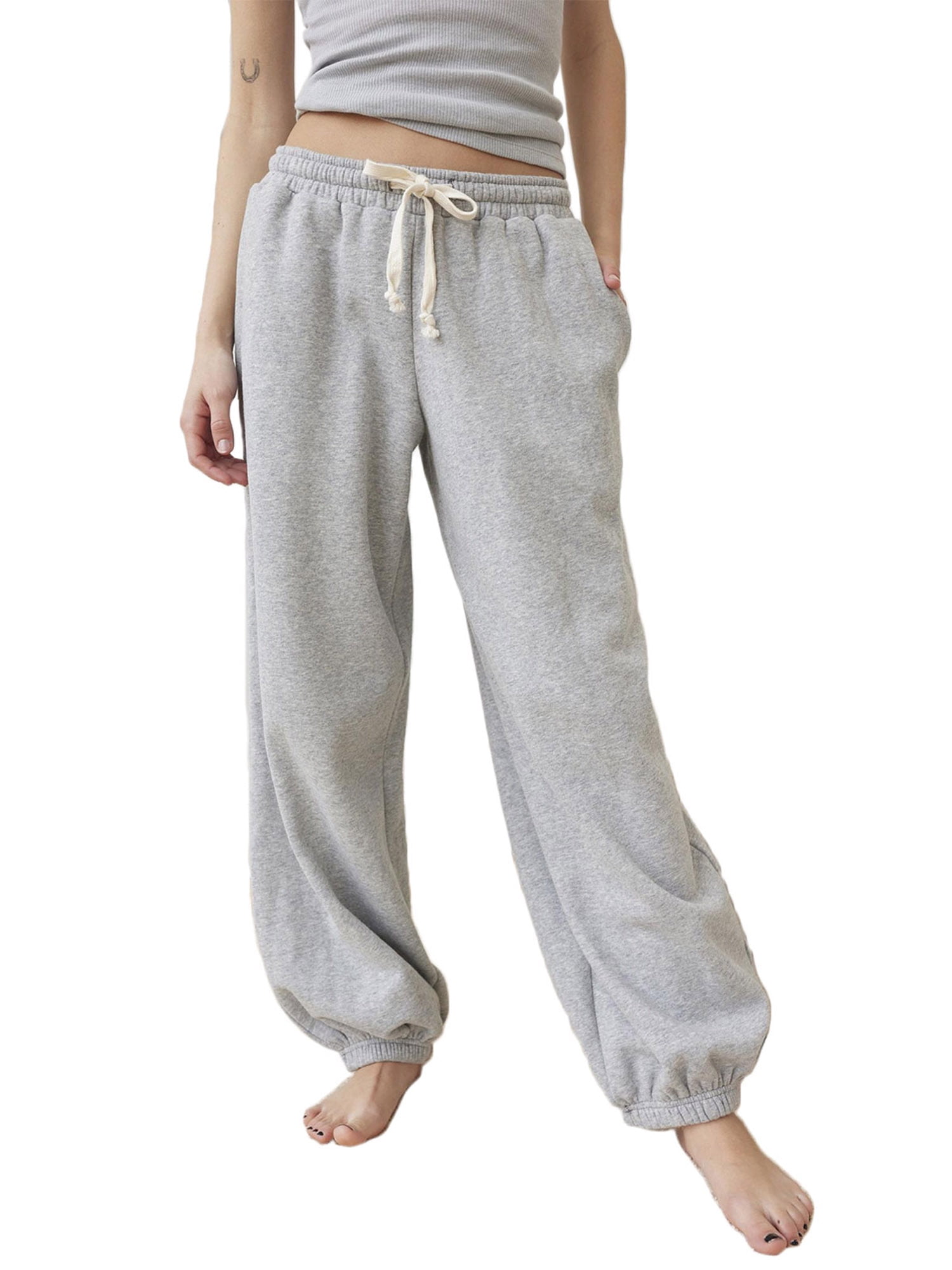 CAITZR Womens High Waisted Baggy Fleece Sweatpants 2023 Fall Jogger ...