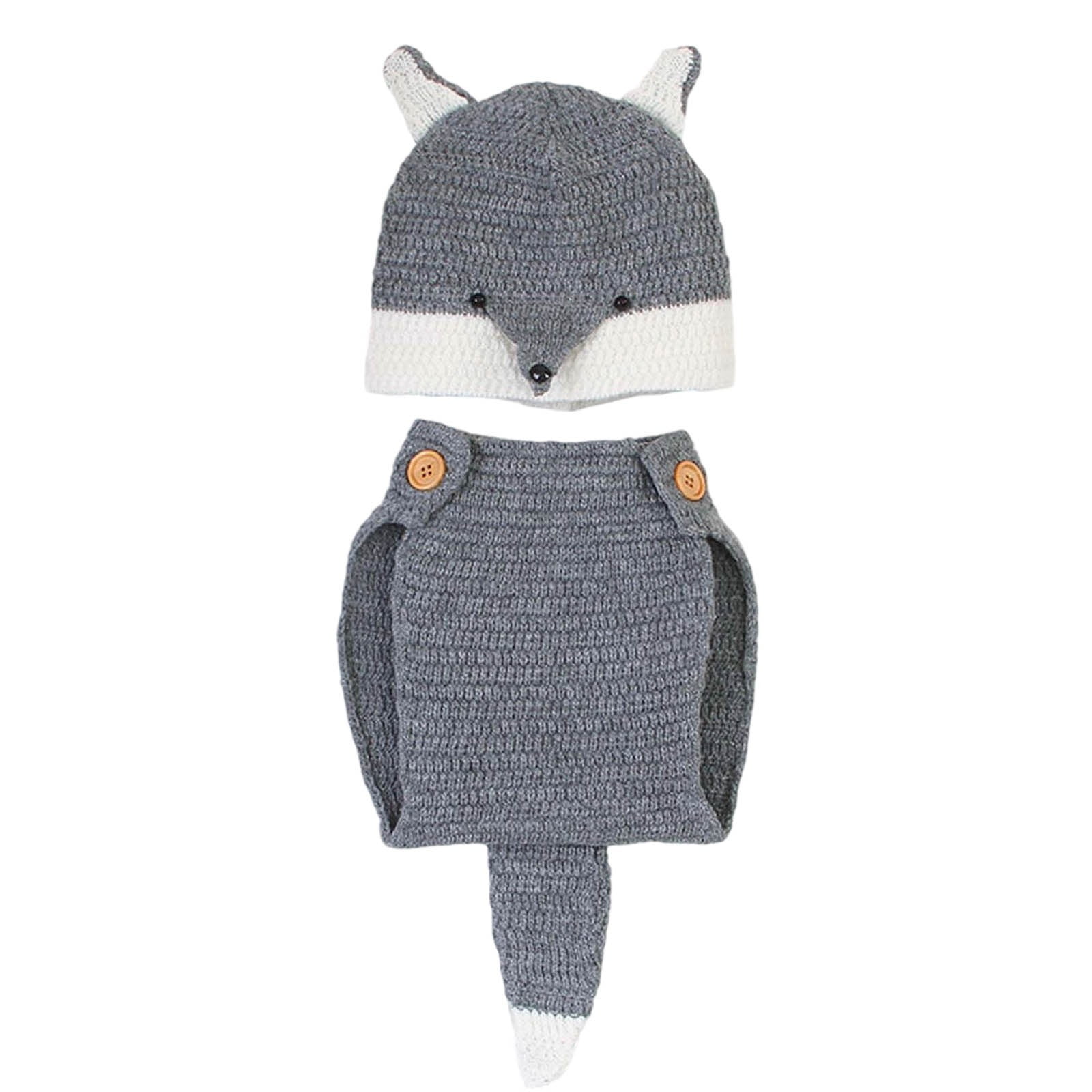 CAIVO Baby Boy Photo Onesie Pants Hat Knitted Long Sleeve Jumpsuit ...