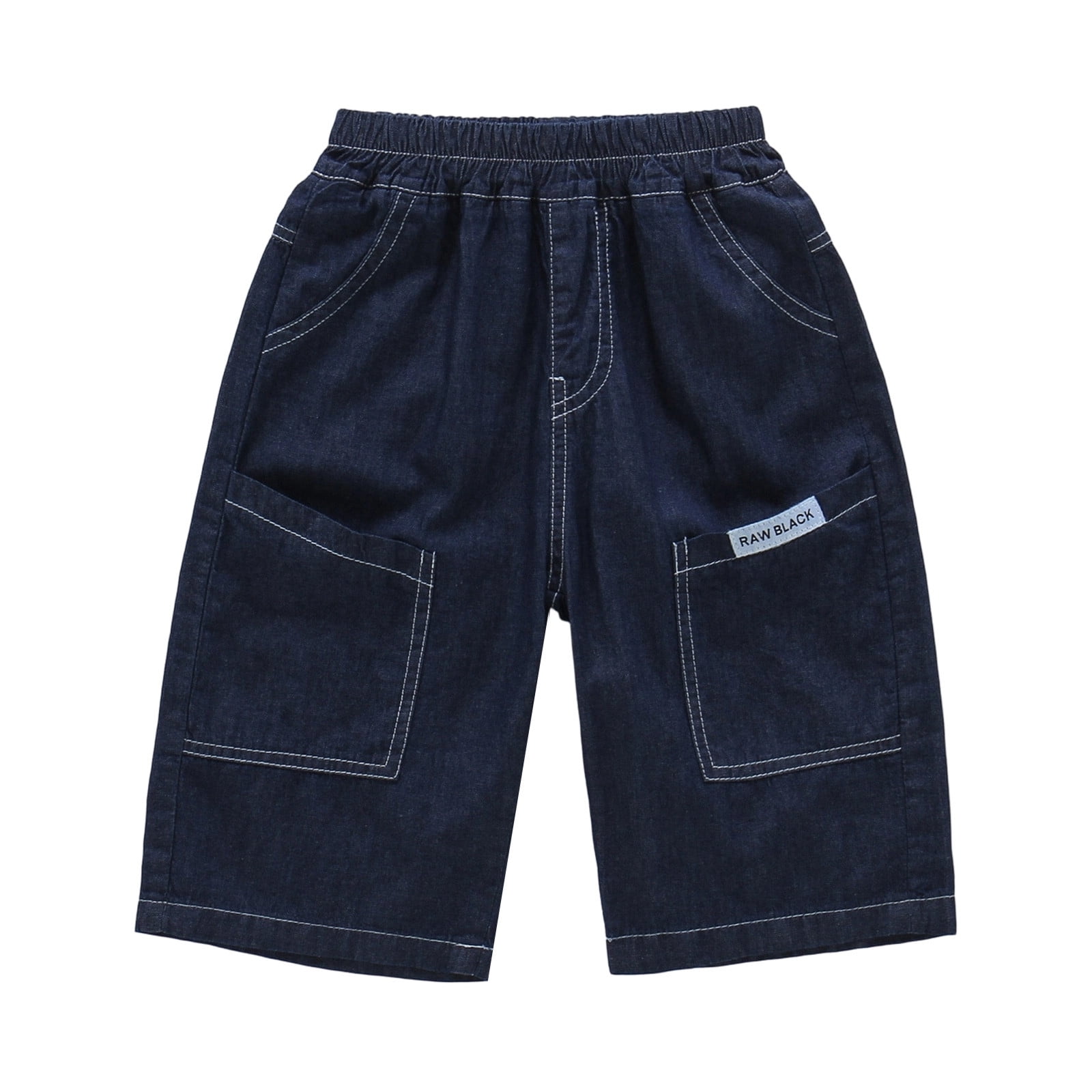 CAIVO Baby Boys Denim Shorts Child Summer Casual Elastic Waist Knee ...