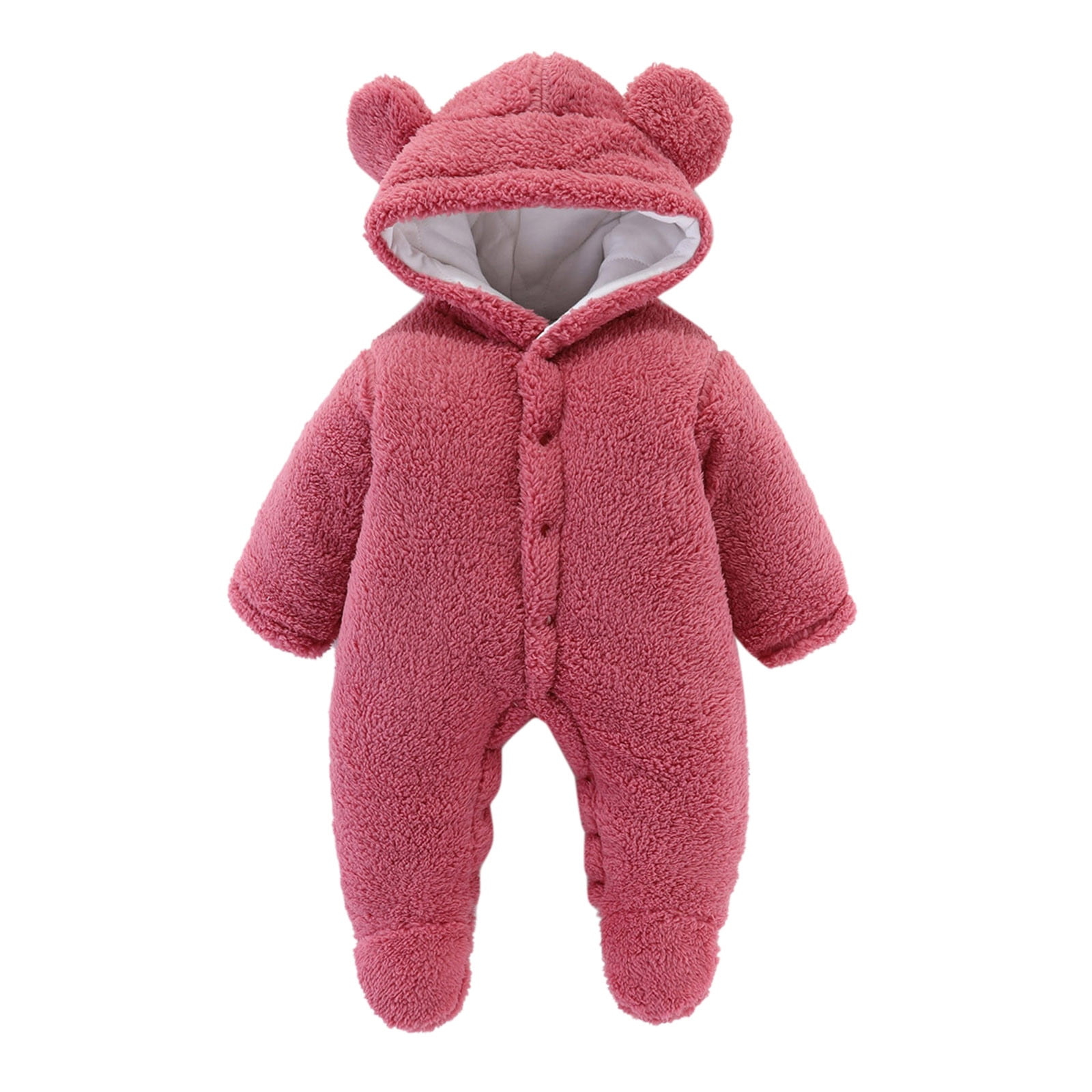 CAIVO Baby Boys Girls Long Sleeve Patchwork Cute Cartoon Bear Hooded O-Neck Romper Jumpsuit ...