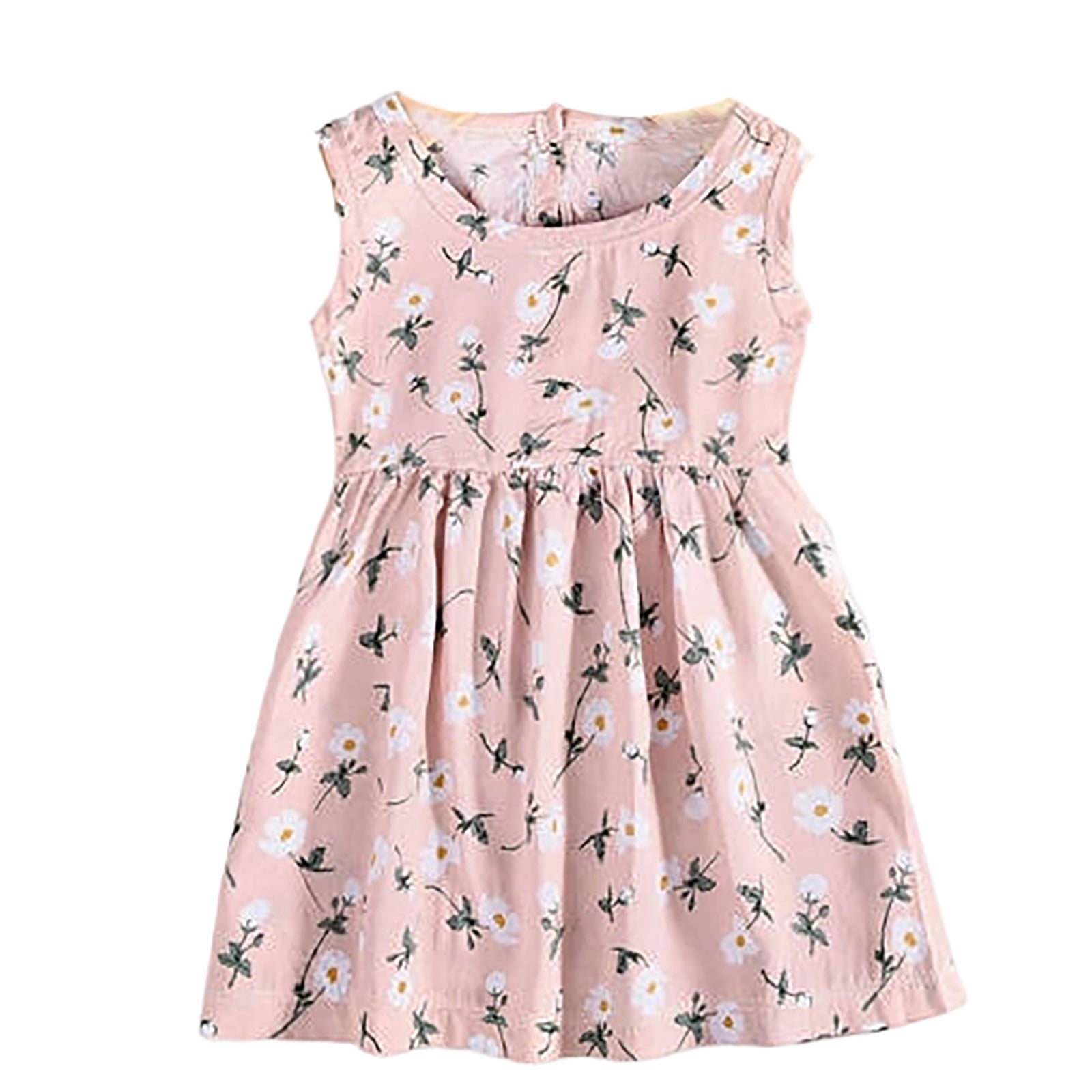 CAIVO Baby Girls Summer Tank Dress Soft Toddler Floral Print ...