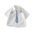 CAIVO Blouse Cool Summer Boys Short Sleeve Shirt With Cute Cartoon ...