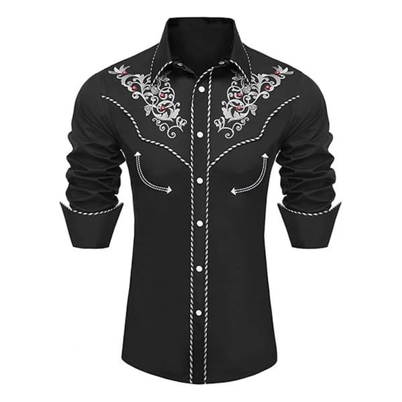 CAIVO Boys Blouse Western Cowboy Print Shirt Long Sleeve Button Down ...