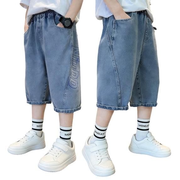 CAIVO Boys Denim Shorts Kids Big Boys Summer Leisure Shorts Mid Length ...