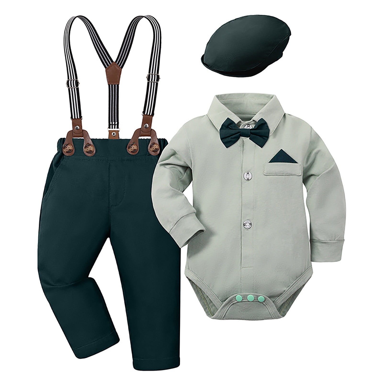 CAIVO Boys Formal With Suspenders And Bow Tie For Pageants Birthday ...