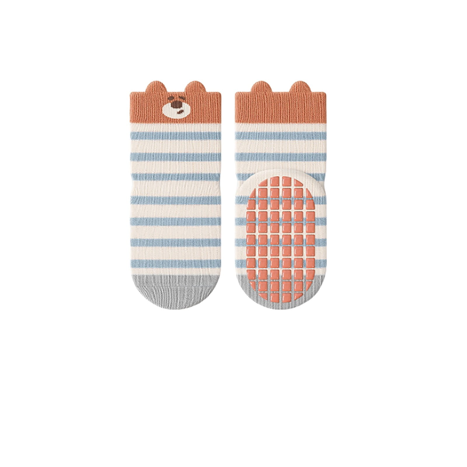CAIVO Cartoon Striped Baby Socks Toddler Learning To Walk Soft Sole ...
