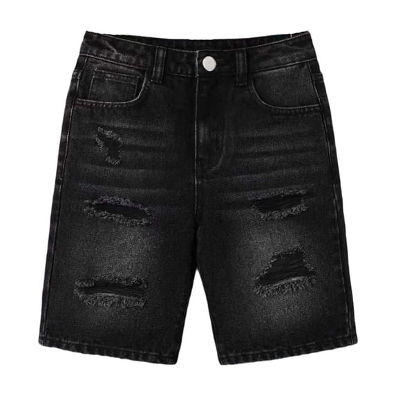 CAIVO Child Boys Blue Denim Shorts For Drawn With Washed Distressed ...