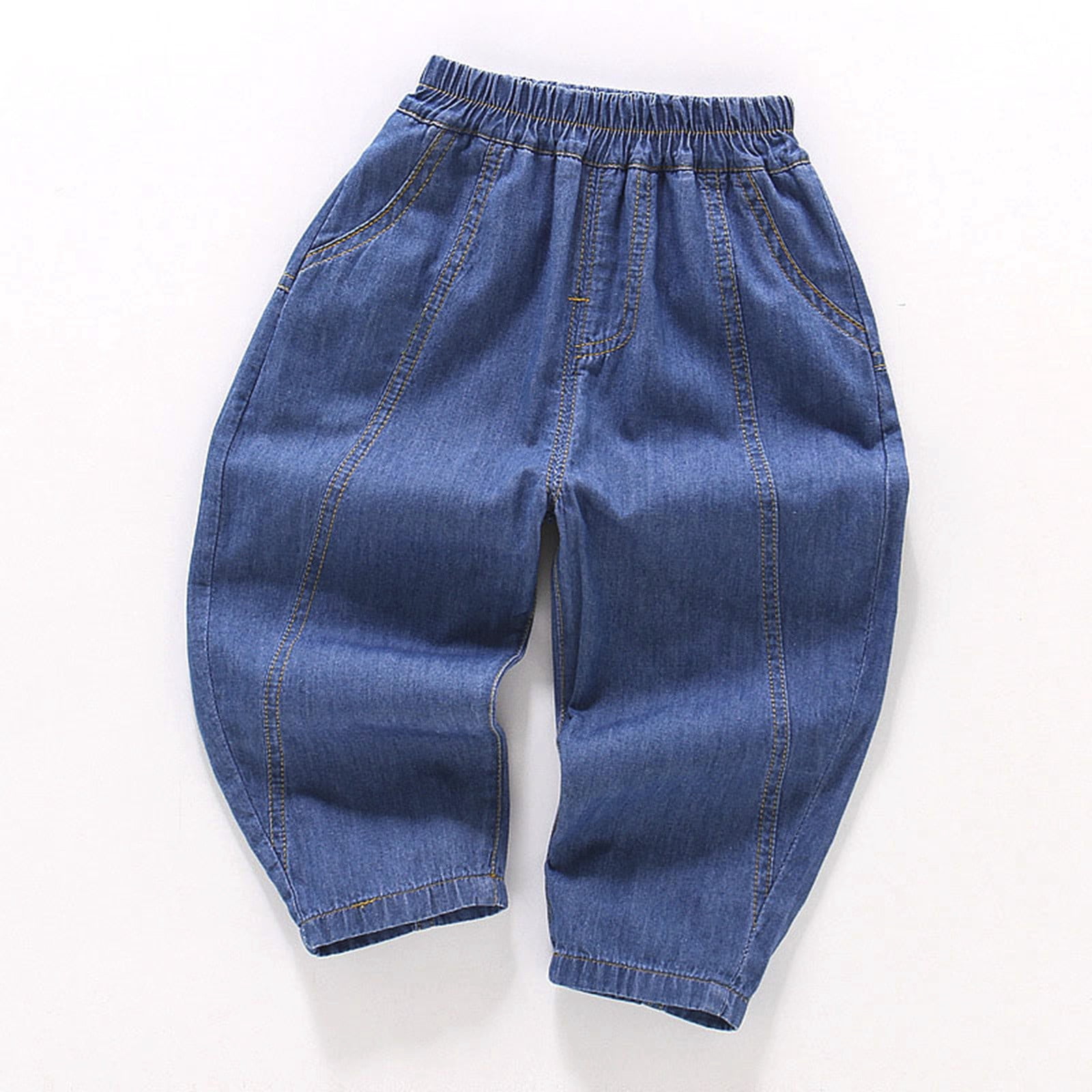 CAIVO Child Boys Casual Blue Denim Pants Soft Summer Long Trousers ...