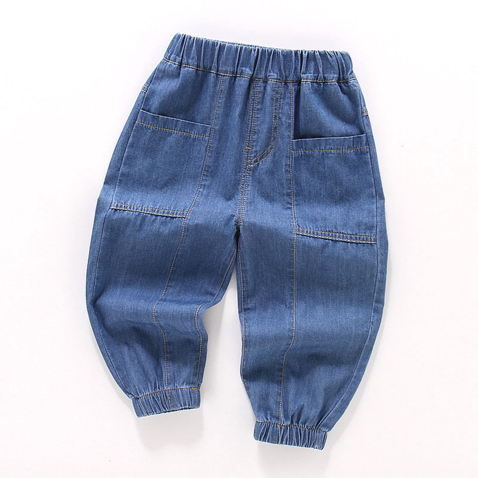 CAIVO Child Boys Casual Blue Denim Pants Summer Thin Soft Washable ...
