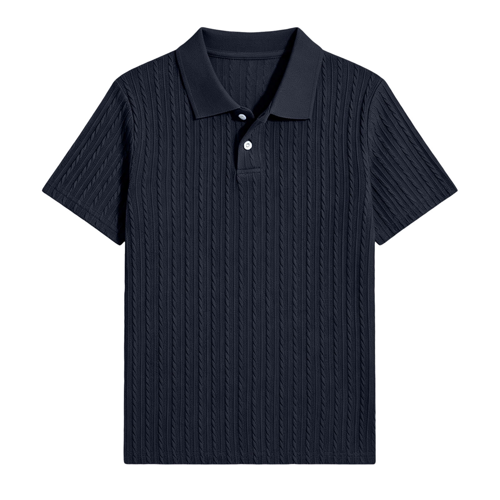 CAIVO Child Boys T-Shirts Knit Short Sleeve Lapel Button Jacquard ...