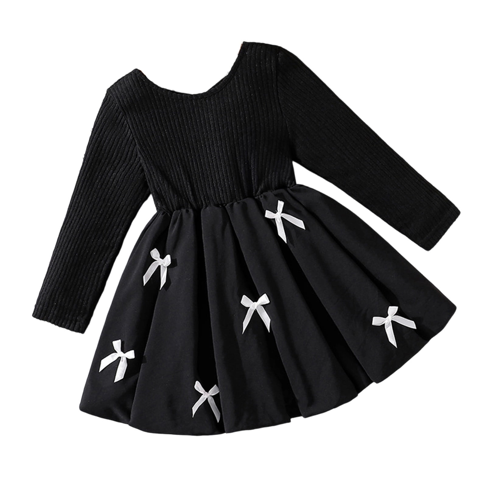 CAIVO Child Casual Dresses Baby Kids Girls Long Sleeve Party Backless ...