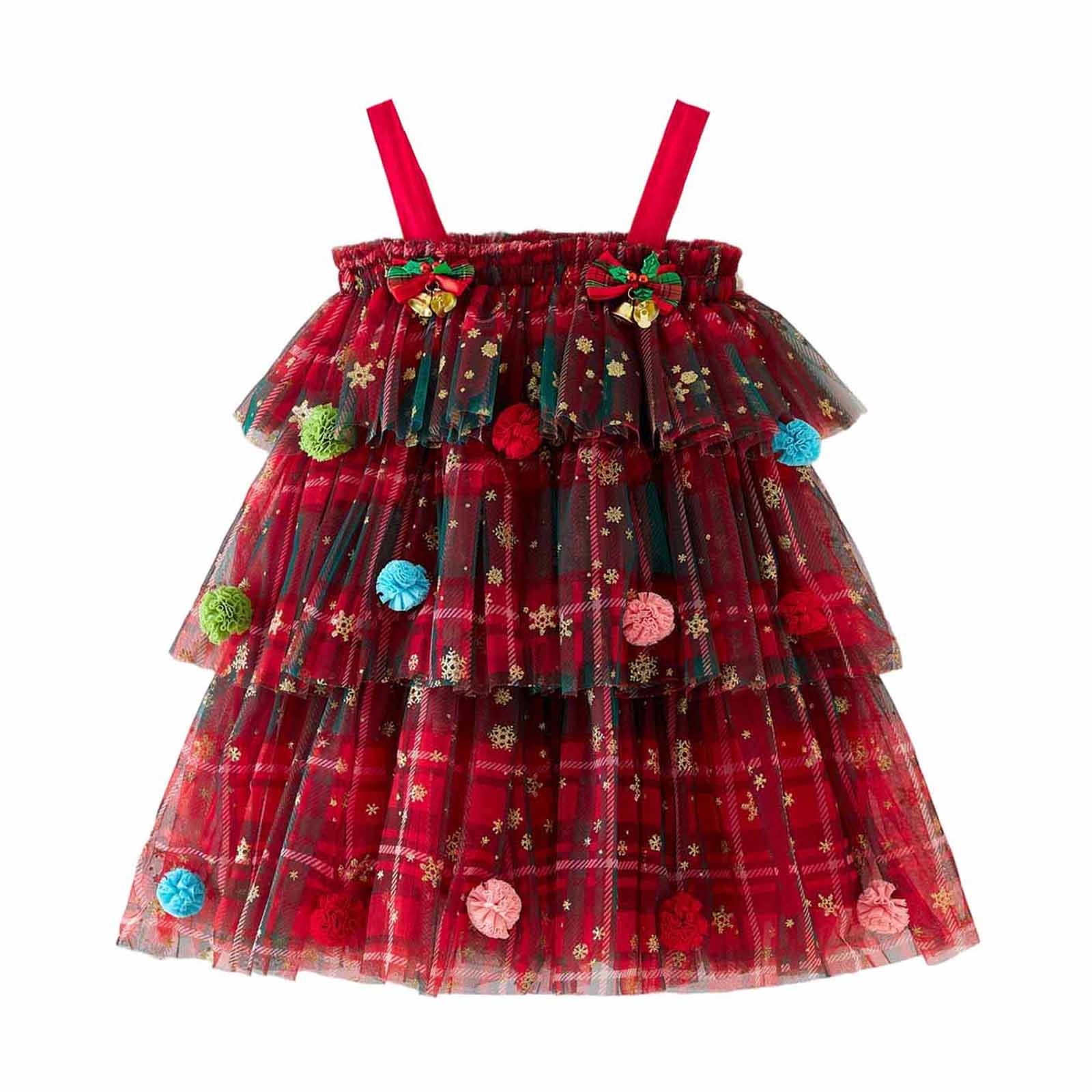 CAIVO Child Casual Dresses Toddler Girls Sleeveless Christmas Holiday ...
