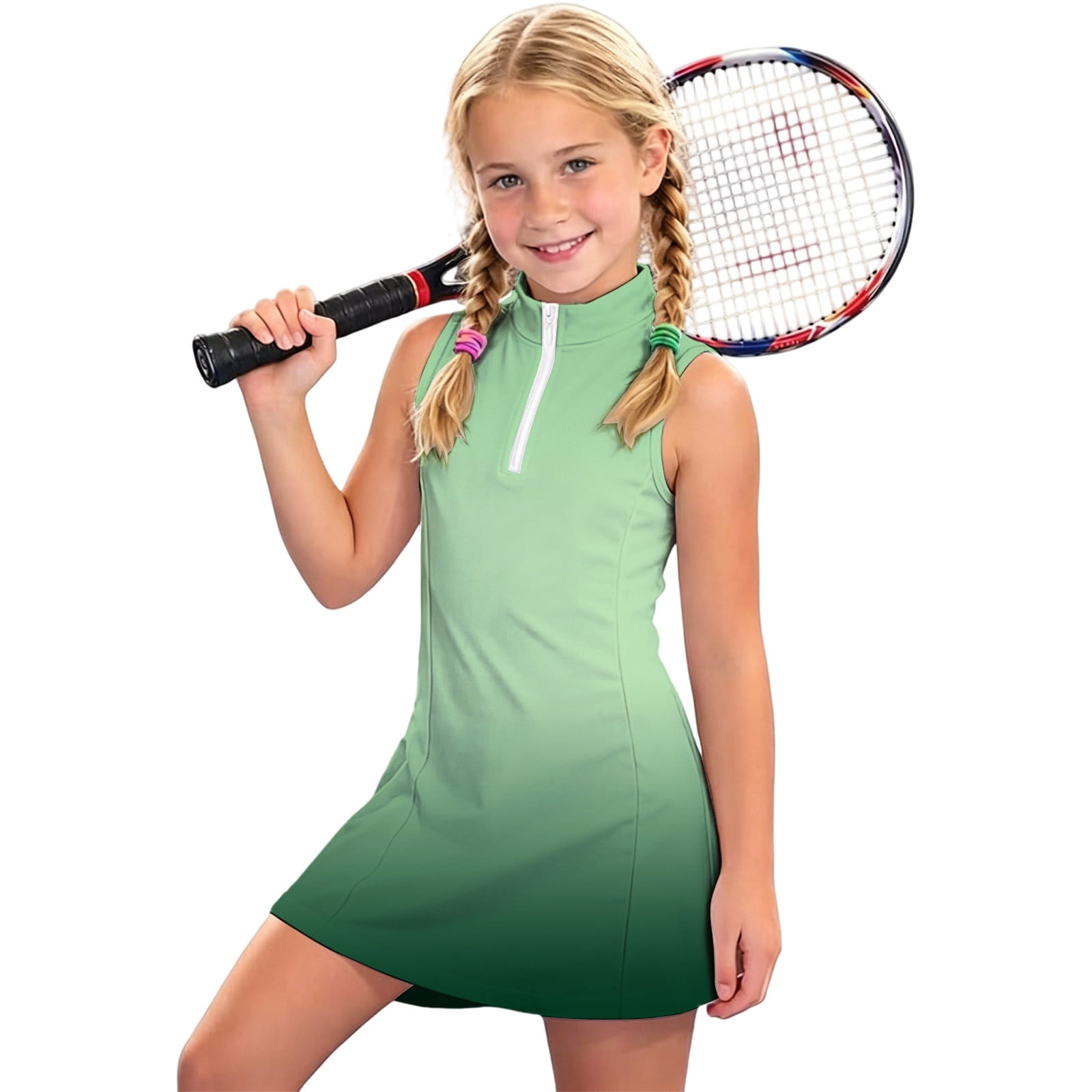 CAIVO Child Girls Athletic Dress Summer Fashion Gradient Sleeveless ...