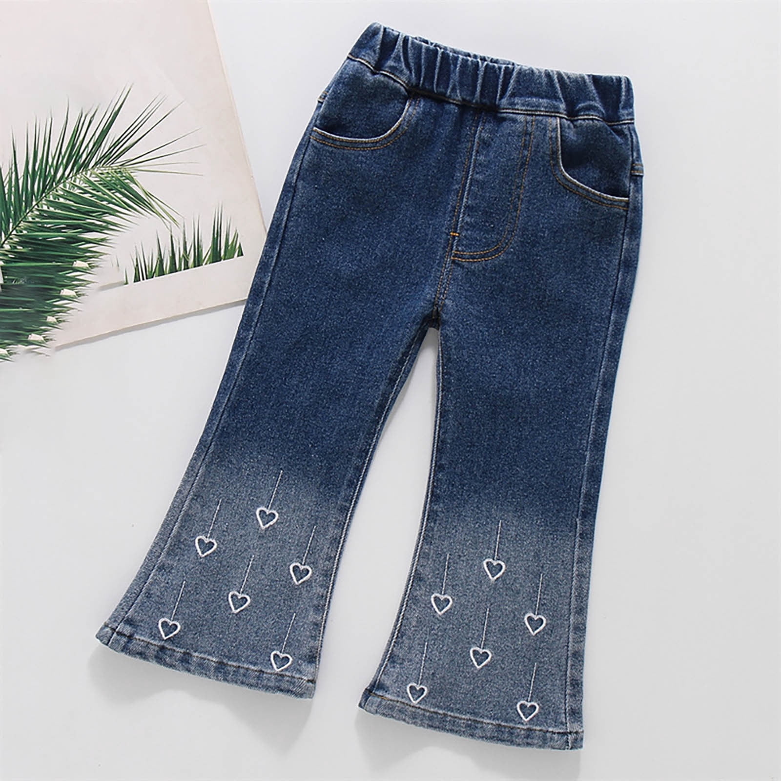 CAIVO Child Girls Denim Jeans For And Fall Stretchy Bottom Slim Fit ...