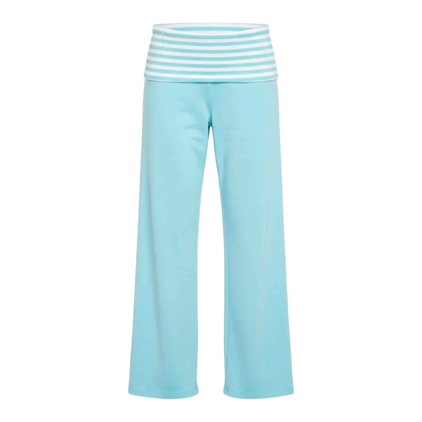 CAIVO Child Girls Folded Waist Yoga Pants Solid Color Loose Wide Leg ...