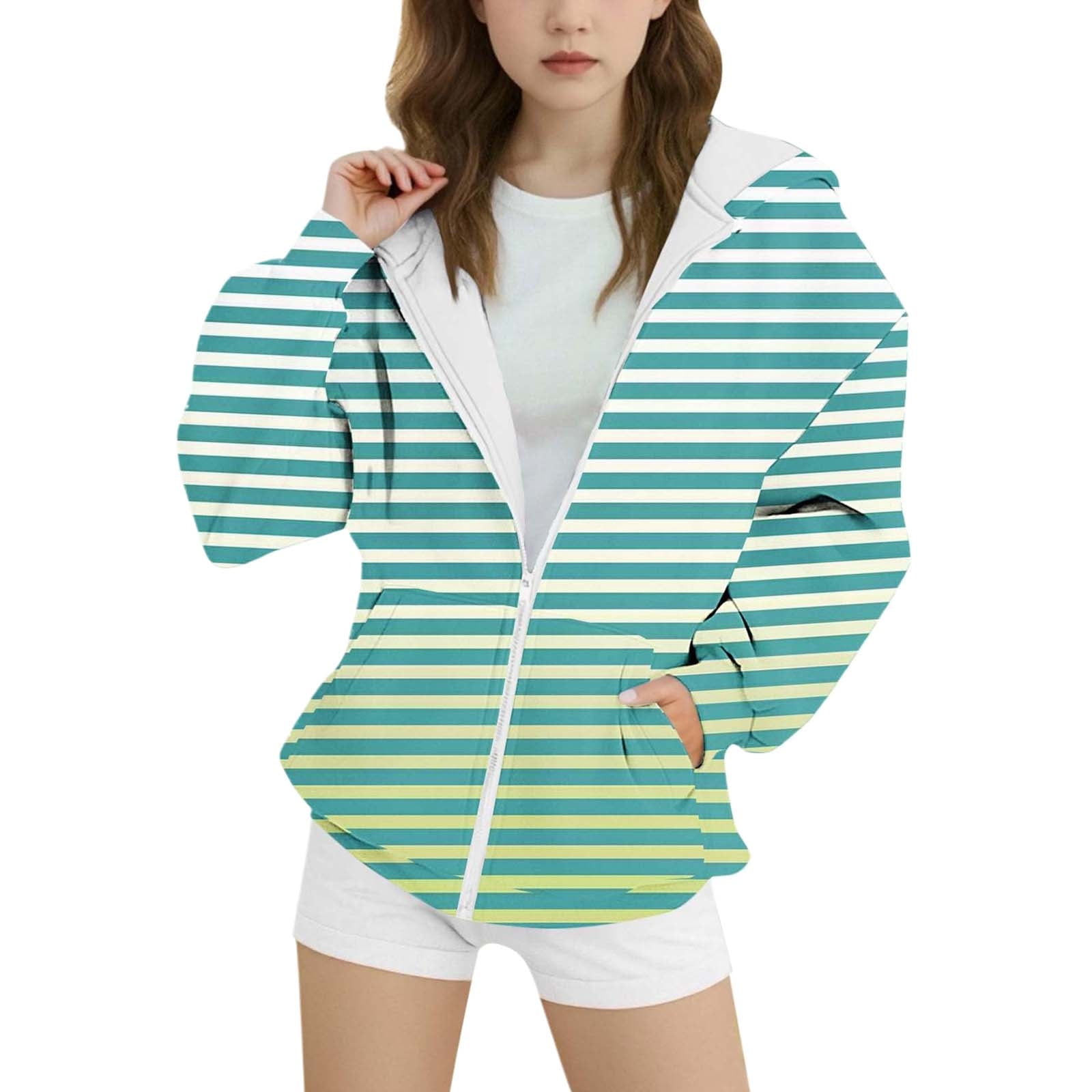 CAIVO Child Girls Hooded Jacket Lined Outerwear Zip Up Coats For ...