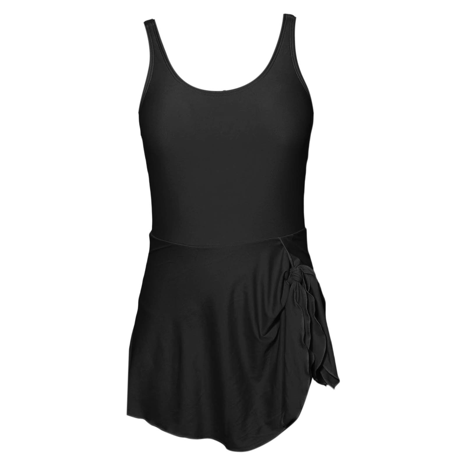 CAIVO Child Girls One-Piece Swimsuit Adjustable Strap Scoop Neck Ruffle ...