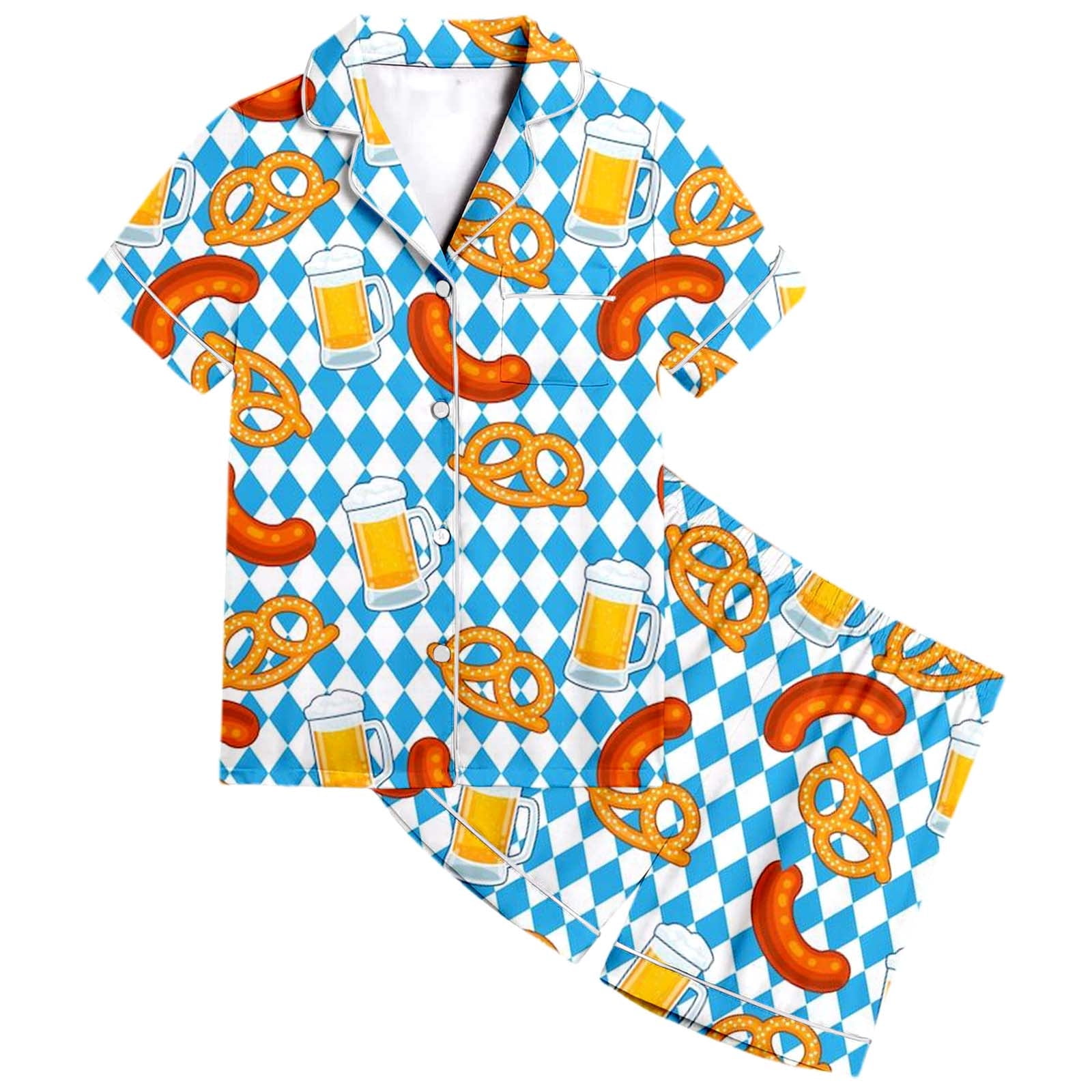 CAIVO Child Girls Outfit Set Oktoberfest Christmas Striped Print Short ...