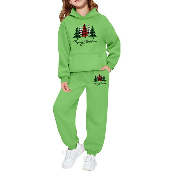 CAIVO Child Girls Outfit Sets 2 Piece Long Sleeve Tops And Jogger Pants ...