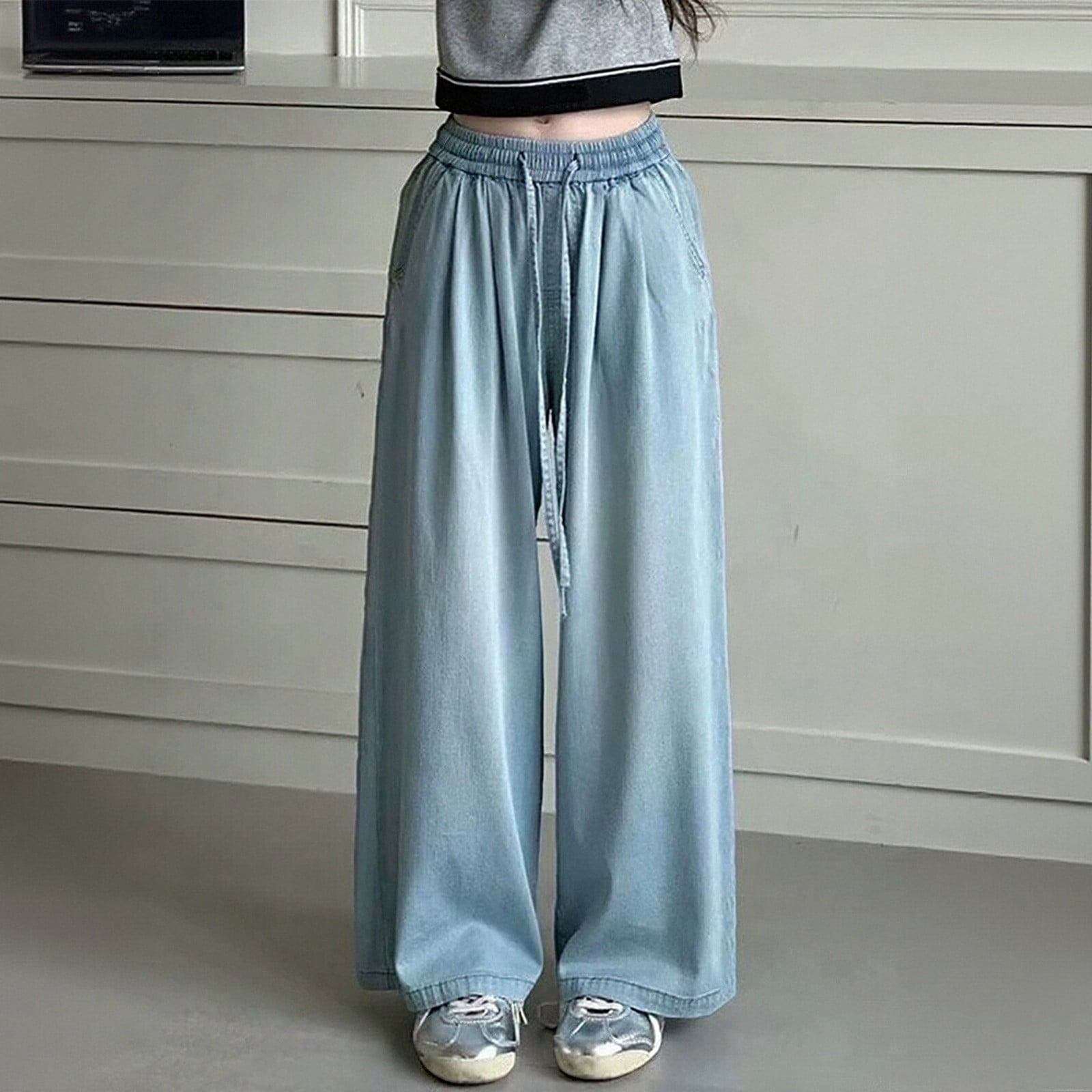 CAIVO Child Girls Straight Leg Pants Lightweight Wide Leg Long Summer ...