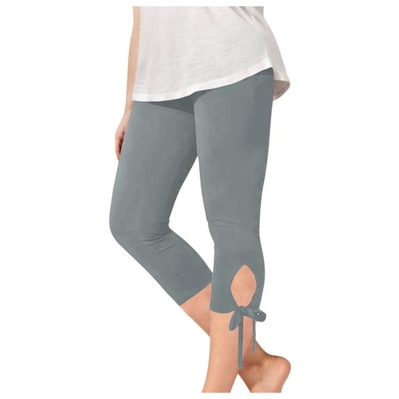 CAIVO Child Girls Stretchy Capri Leggings For Summer Comfortable Solid ...