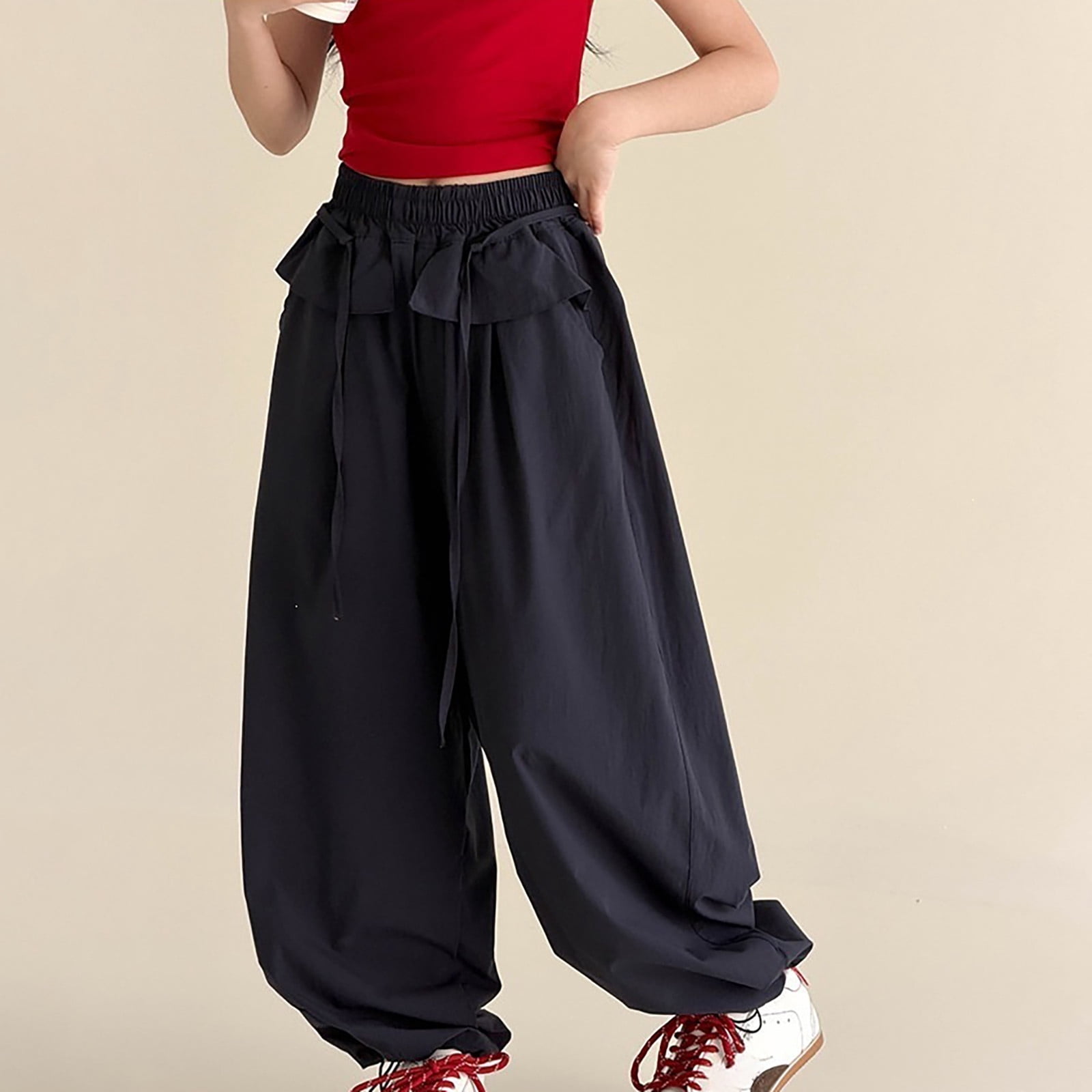 CAIVO Child Girls Summer Pants Lightweight Sun Straight Leg Long Pants ...