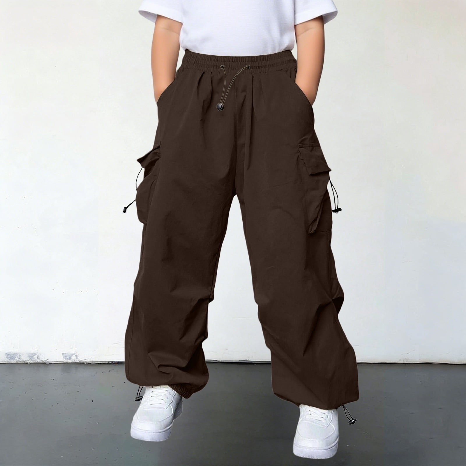 CAIVO Child Kids Cargo Pants With Multiple Pockets Comfortable Casual ...