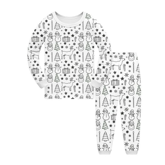 CAIVO Child Kids Cartoon Print Long Sleeve O-Neck Shirts Tops Pants ...