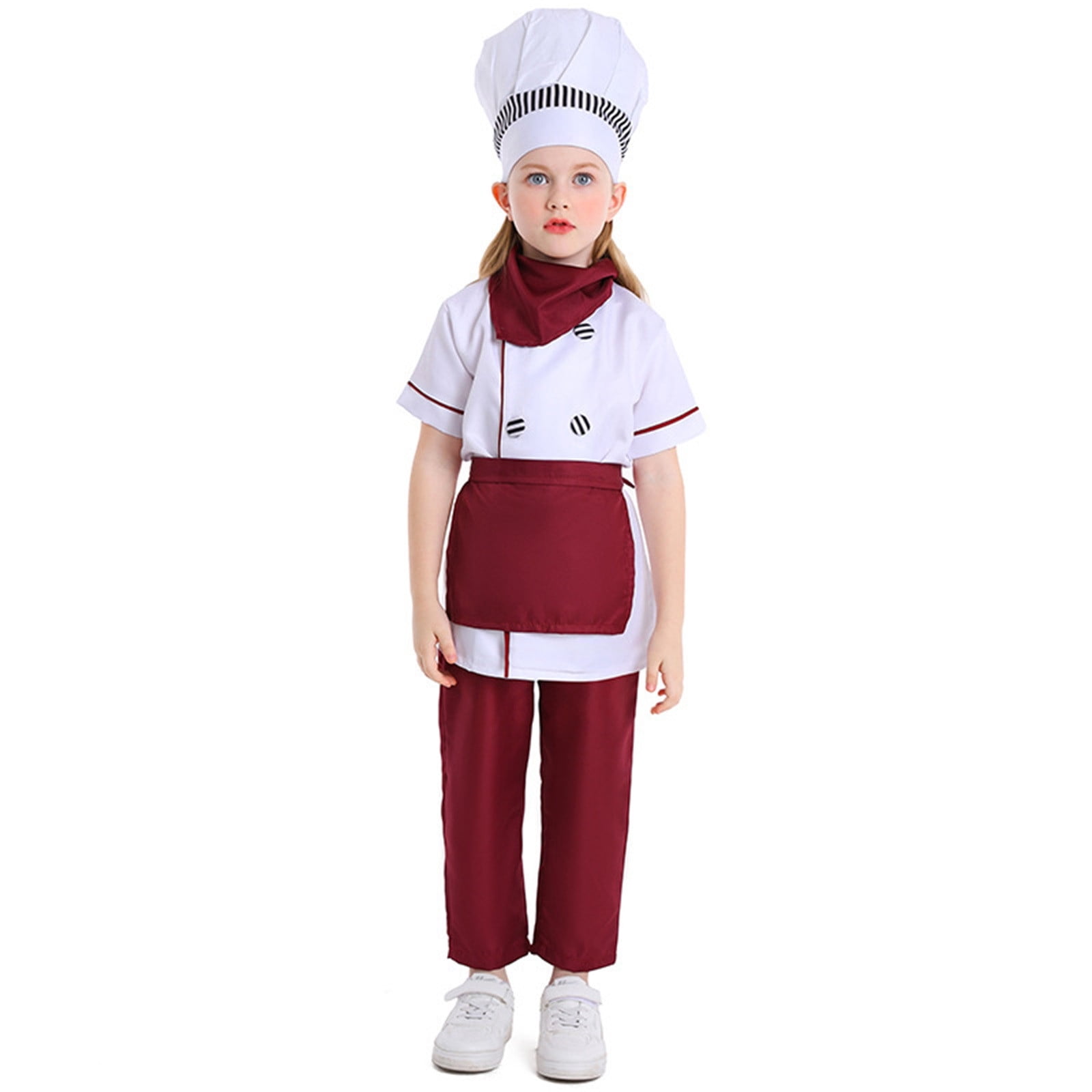 CAIVO Child Kids Chef Girls Western Party Dress Up Pretend Play Outfit ...