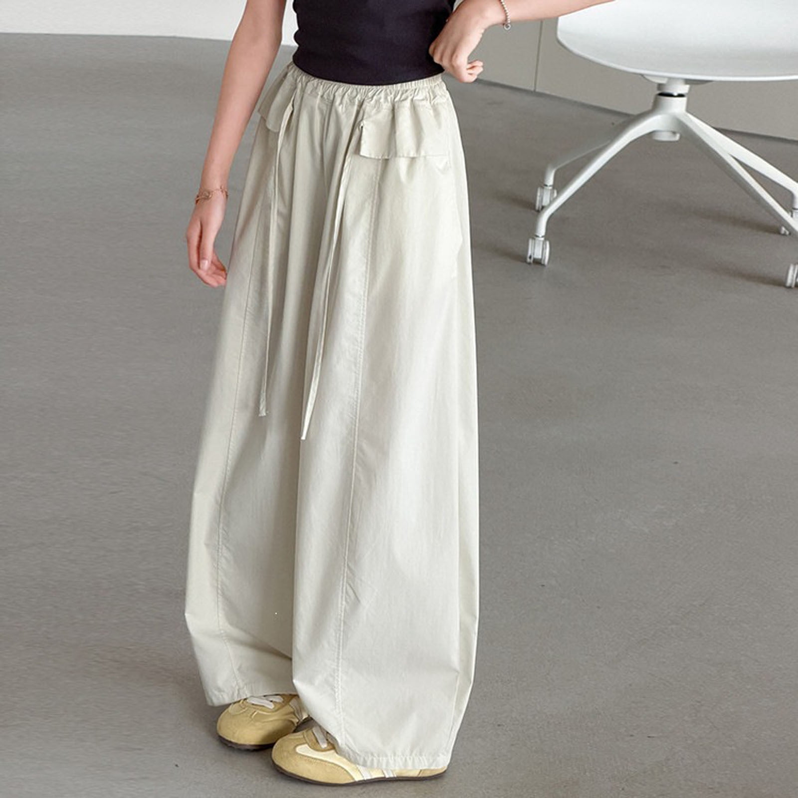 CAIVO Child Lightweight Girls Casual Pants With Ruffle Wide Leg Summer ...