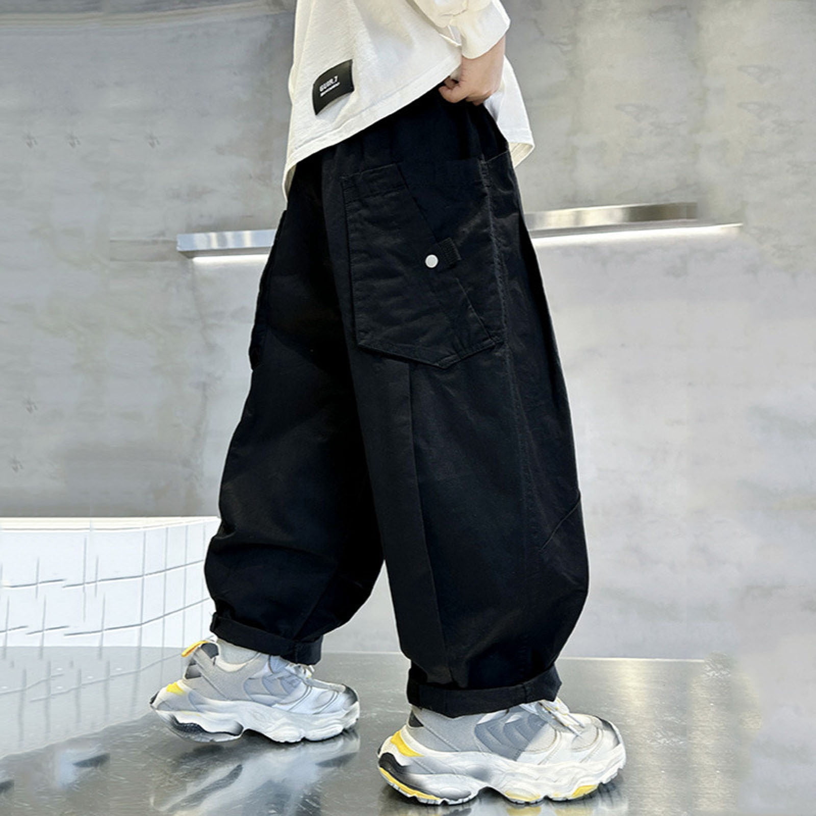 CAIVO Child Stylish Boys Cargo Pants Loose Fit Casual Joggers For ...