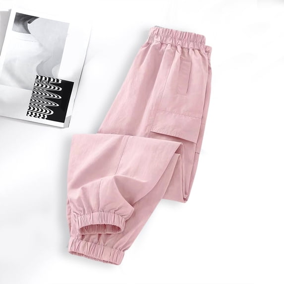 CAIVO Child Stylish Girls Cargo Jogger Pants Lightweight Soft Casual ...