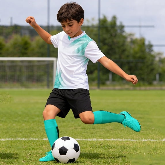 CAIVO Children Boys O-Neck Short Sleeve T-Shirts With Shorts Team ...