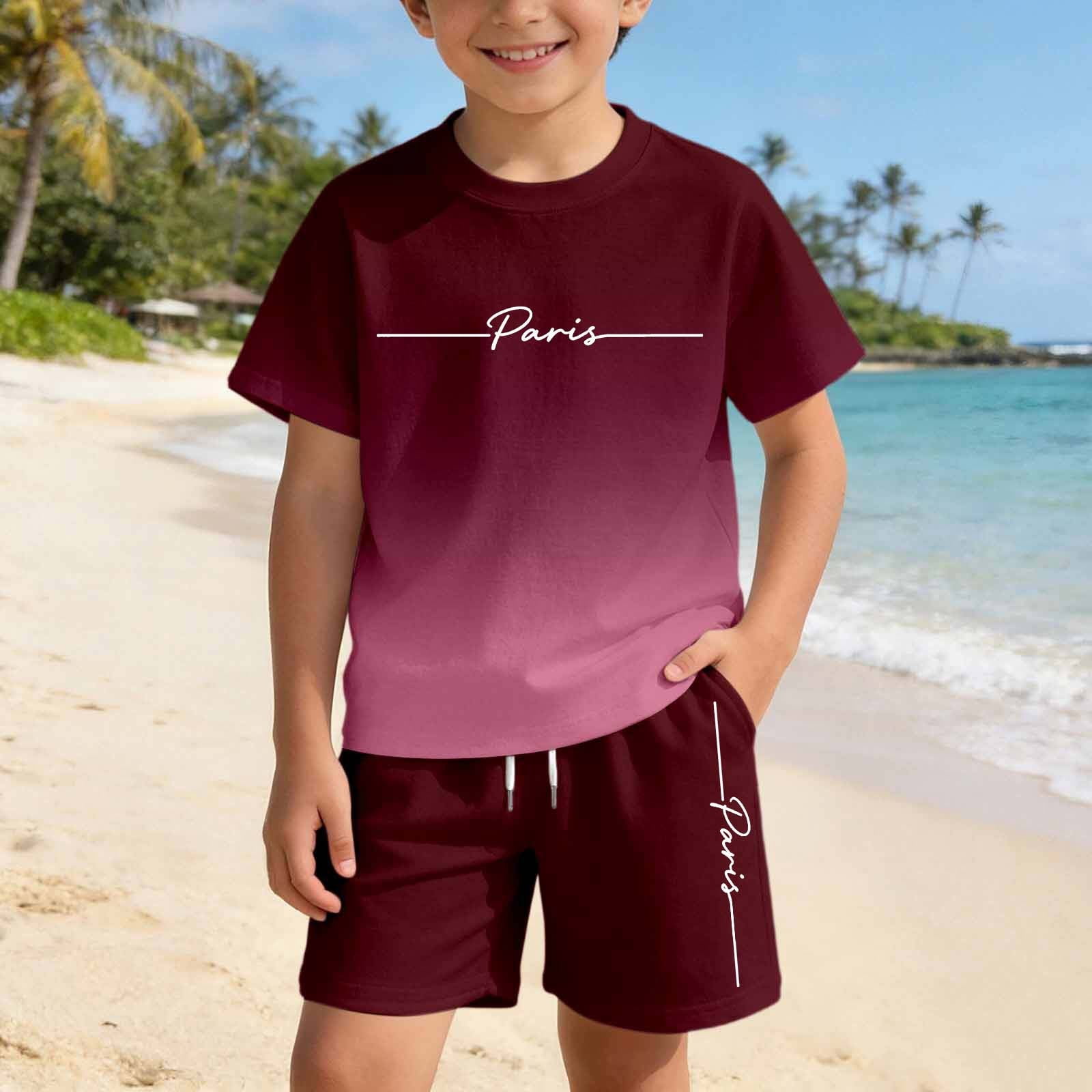 CAIVO Children O-Neck Short Sleeve T-Shirts With Shorts City Vibe ...