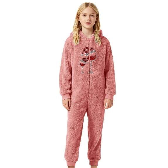 CAIVO Christmas Elk Print Girls Jumpsuit Hooded Romper Playwear Winter ...