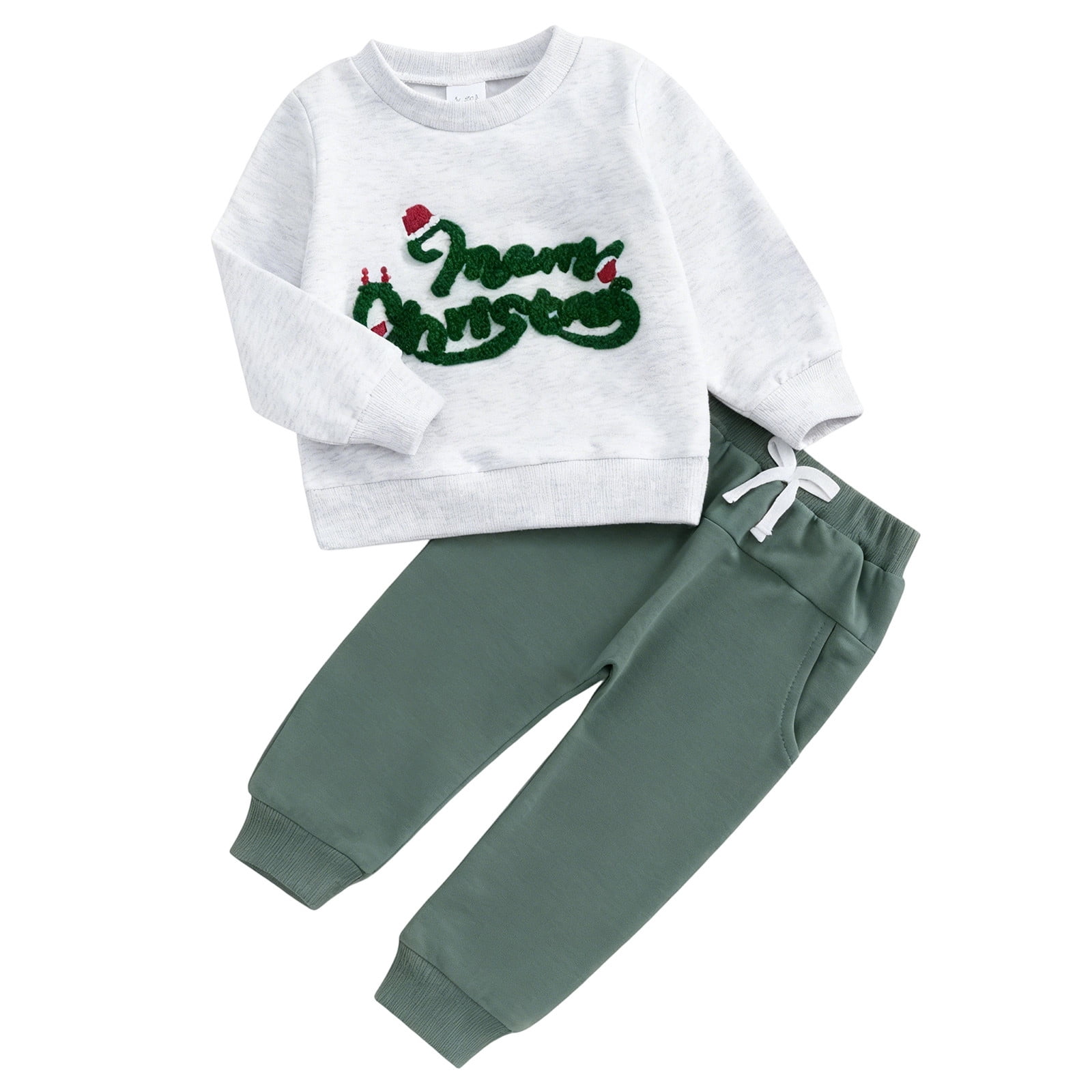 CAIVO Christmas Kids Outfit Sets Baby Boy Outfits Long Sleeve Tops And ...
