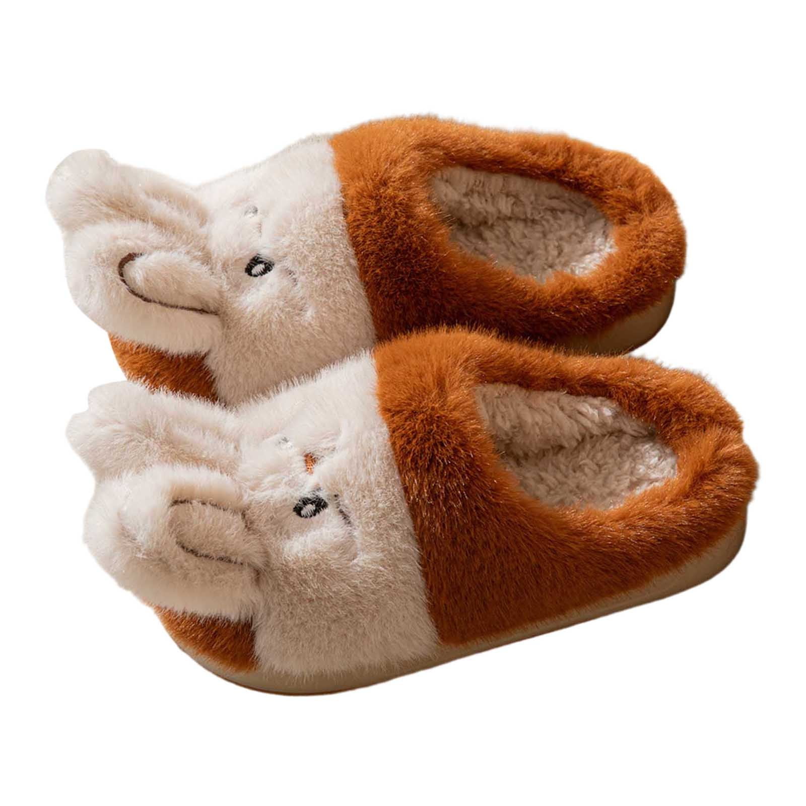 CAIVO Girls Bunny Slippers Indoor Shoes Warm Cozy Winter Slippers ...