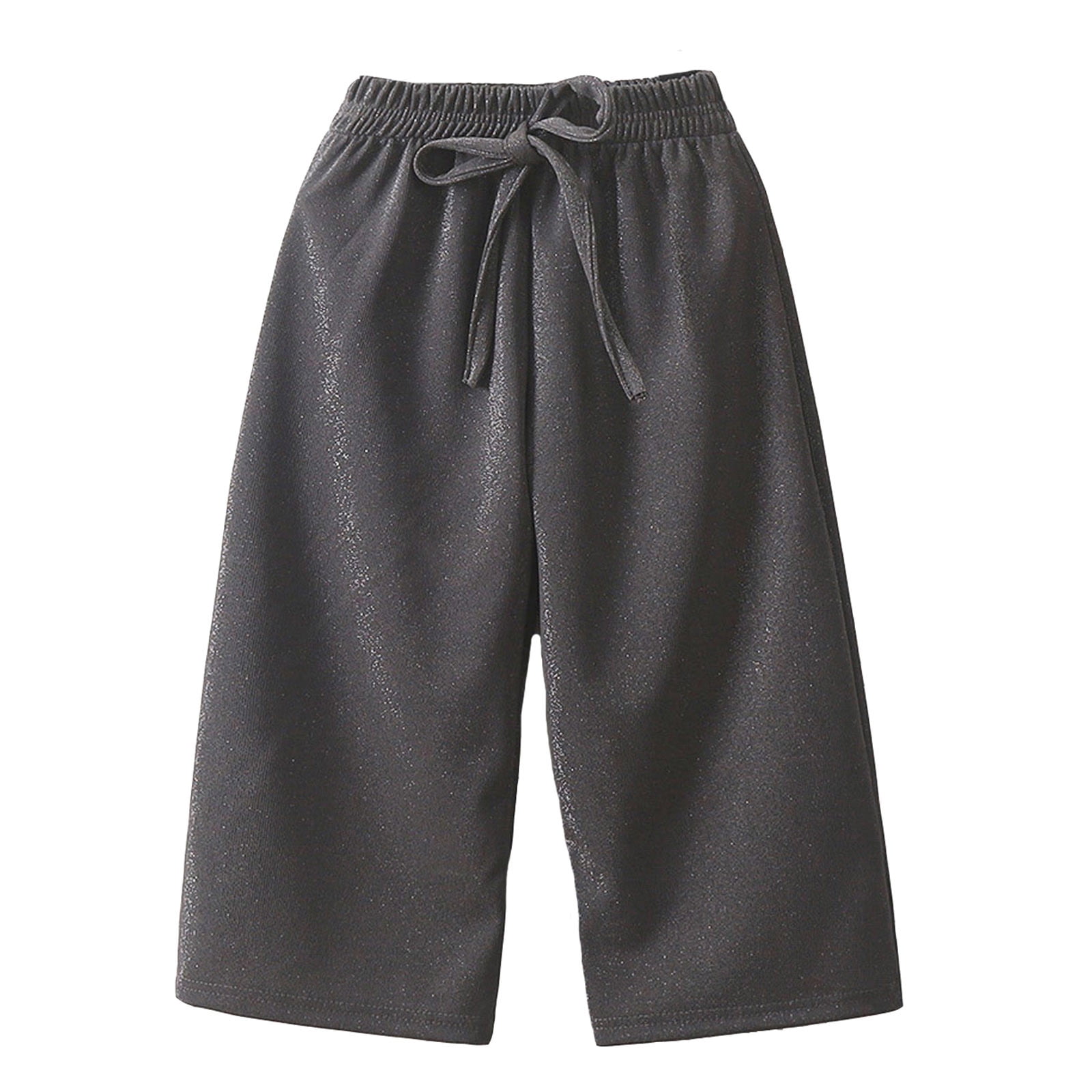 CAIVO Girls Casual Pants Slacks Trousers Elastic Waist Wide Leg ...