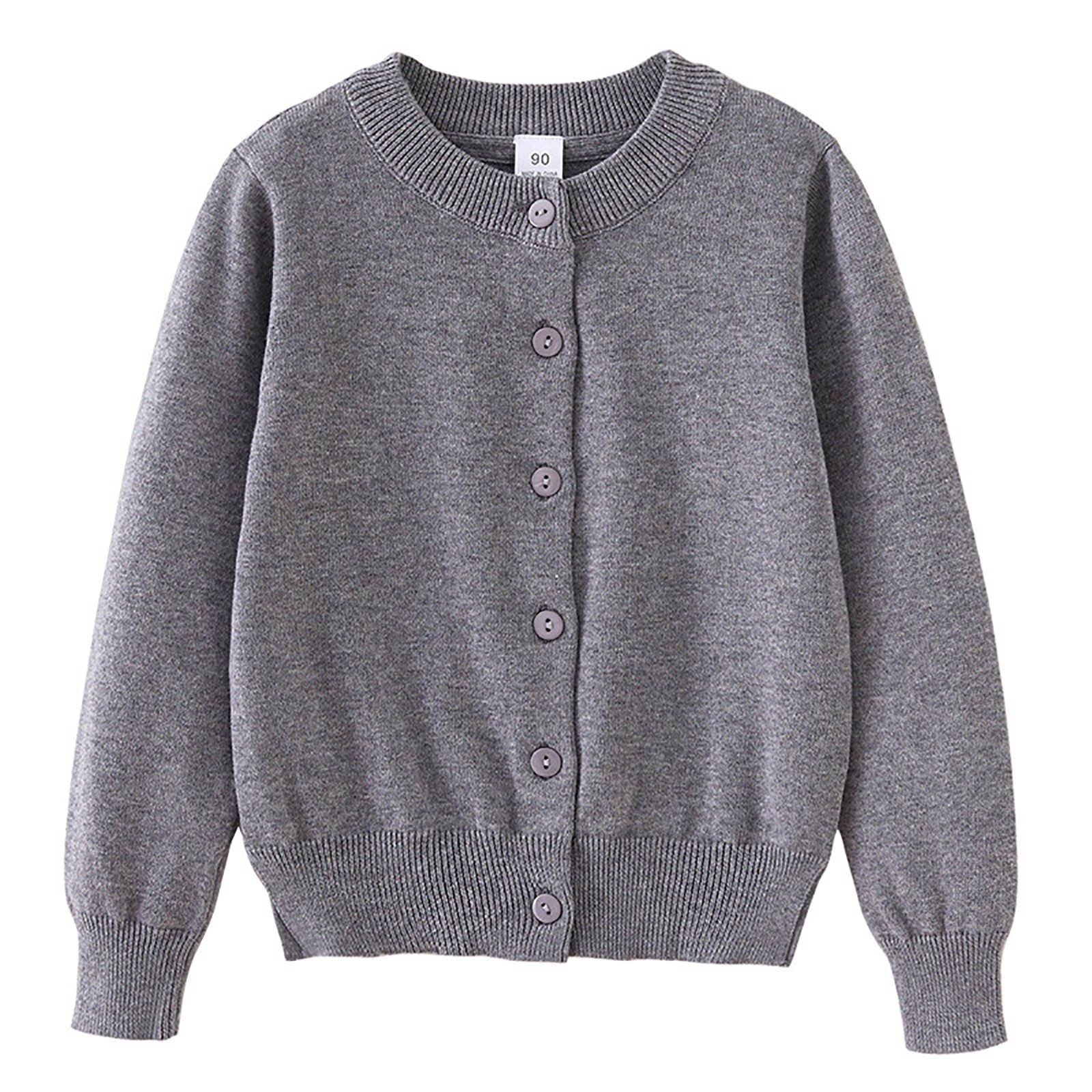 CAIVO Girls Knitted Cardigan Sweater O-Neck Knitwear Outerwear Soft ...